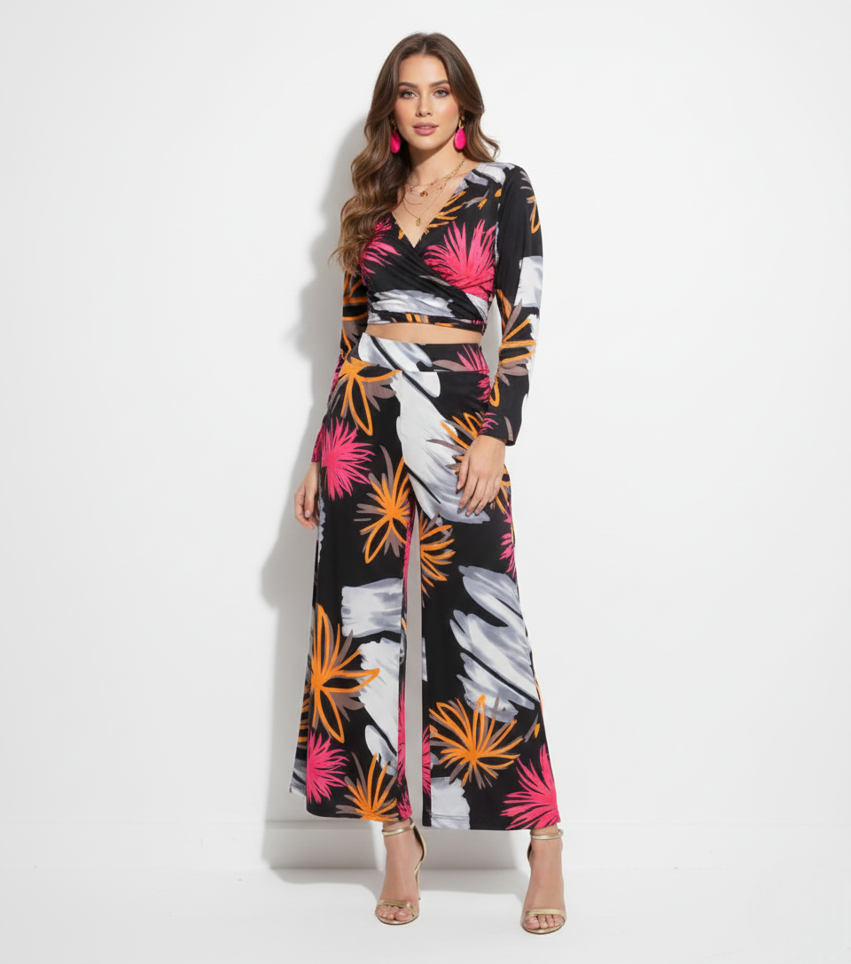 Tropical Print Plazzo Set – Modieva